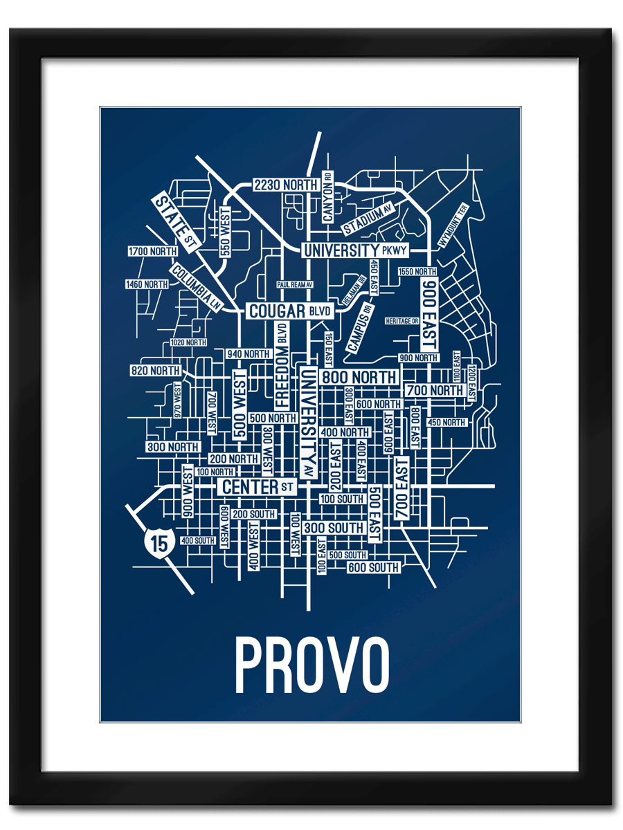 Provo, Utah Street Map - School Street Posters