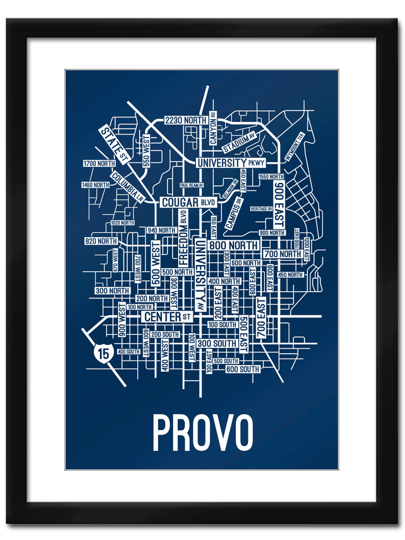 Provo, Utah Street Map - School Street Posters