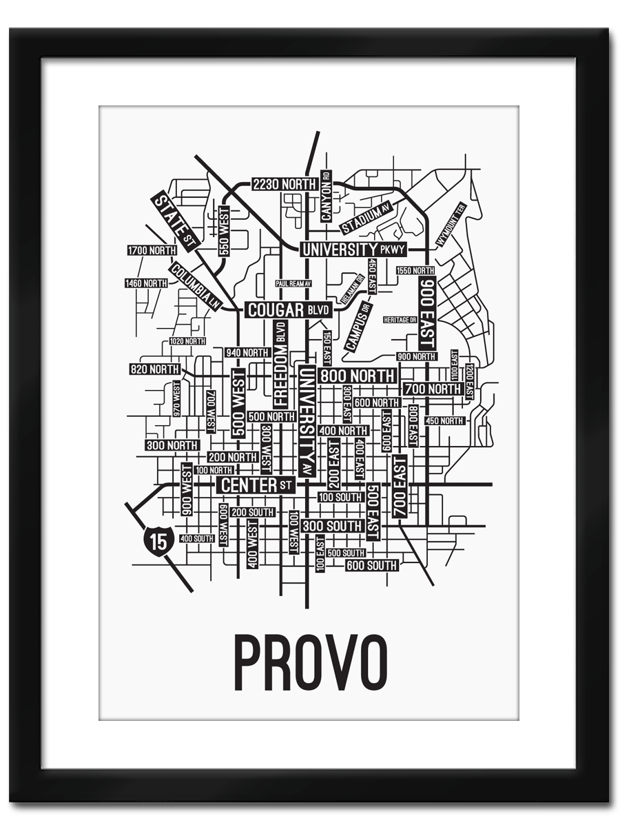 Provo, Utah Street Map - School Street Posters