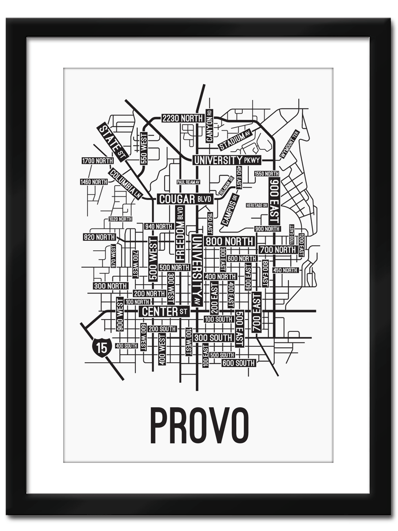Provo, Utah Street Map - School Street Posters