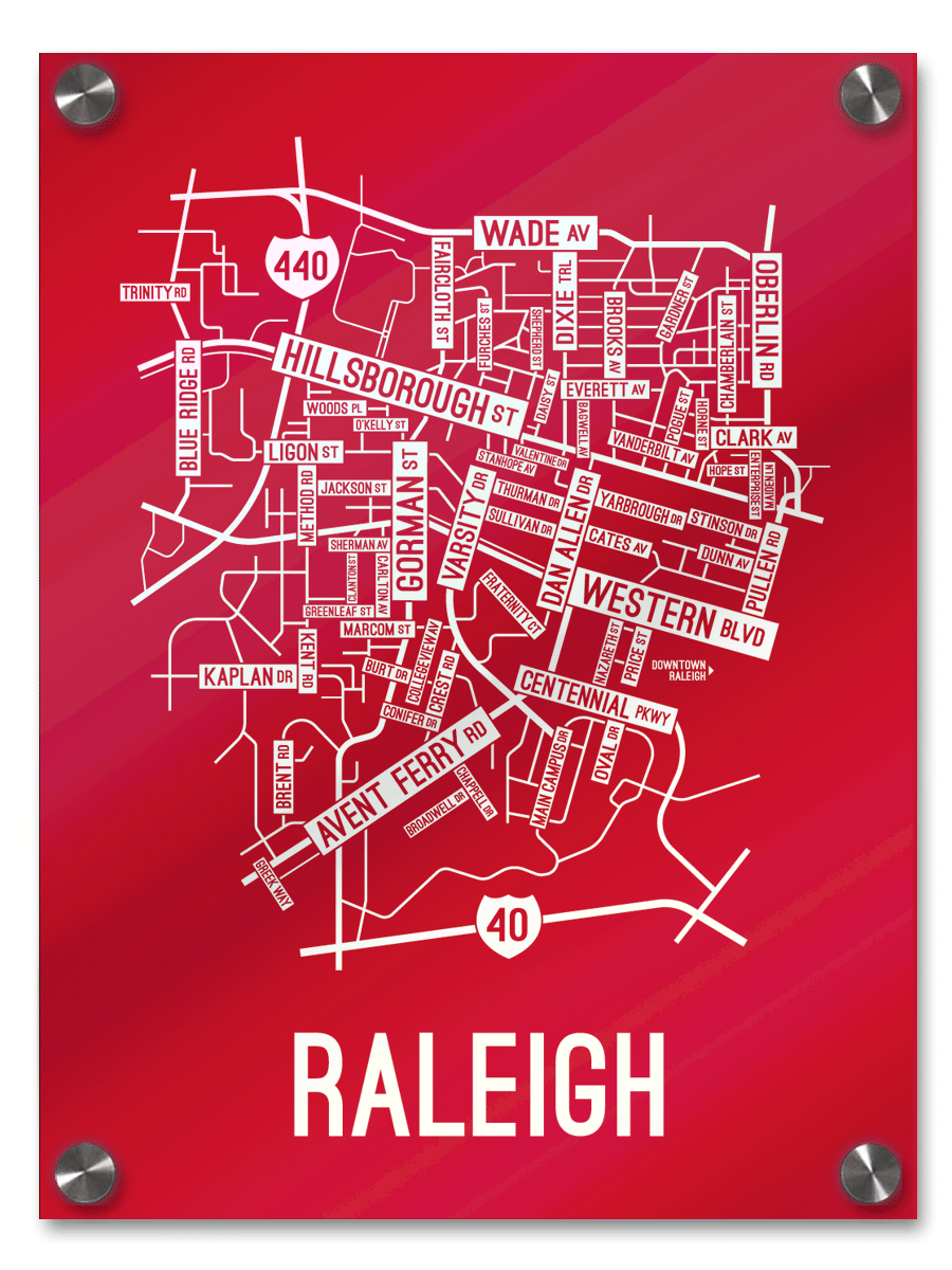 Raleigh, North Carolina Street Map - School Street Posters