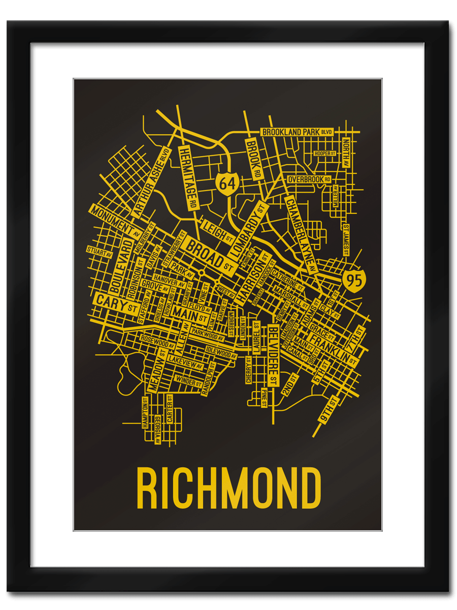 Richmond, Virginia Street Map - School Street Posters