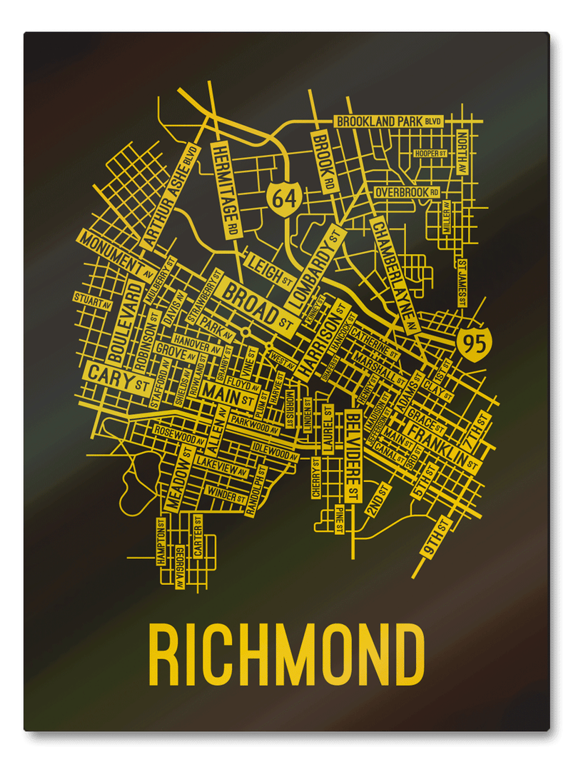 Richmond, Virginia Street Map - School Street Posters