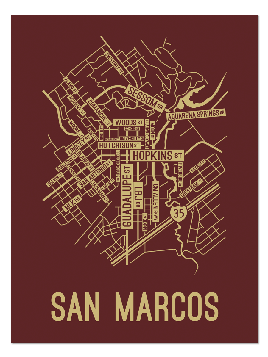 San Marcos Texas Map San Marcos Texas Maps – Texas Map Store