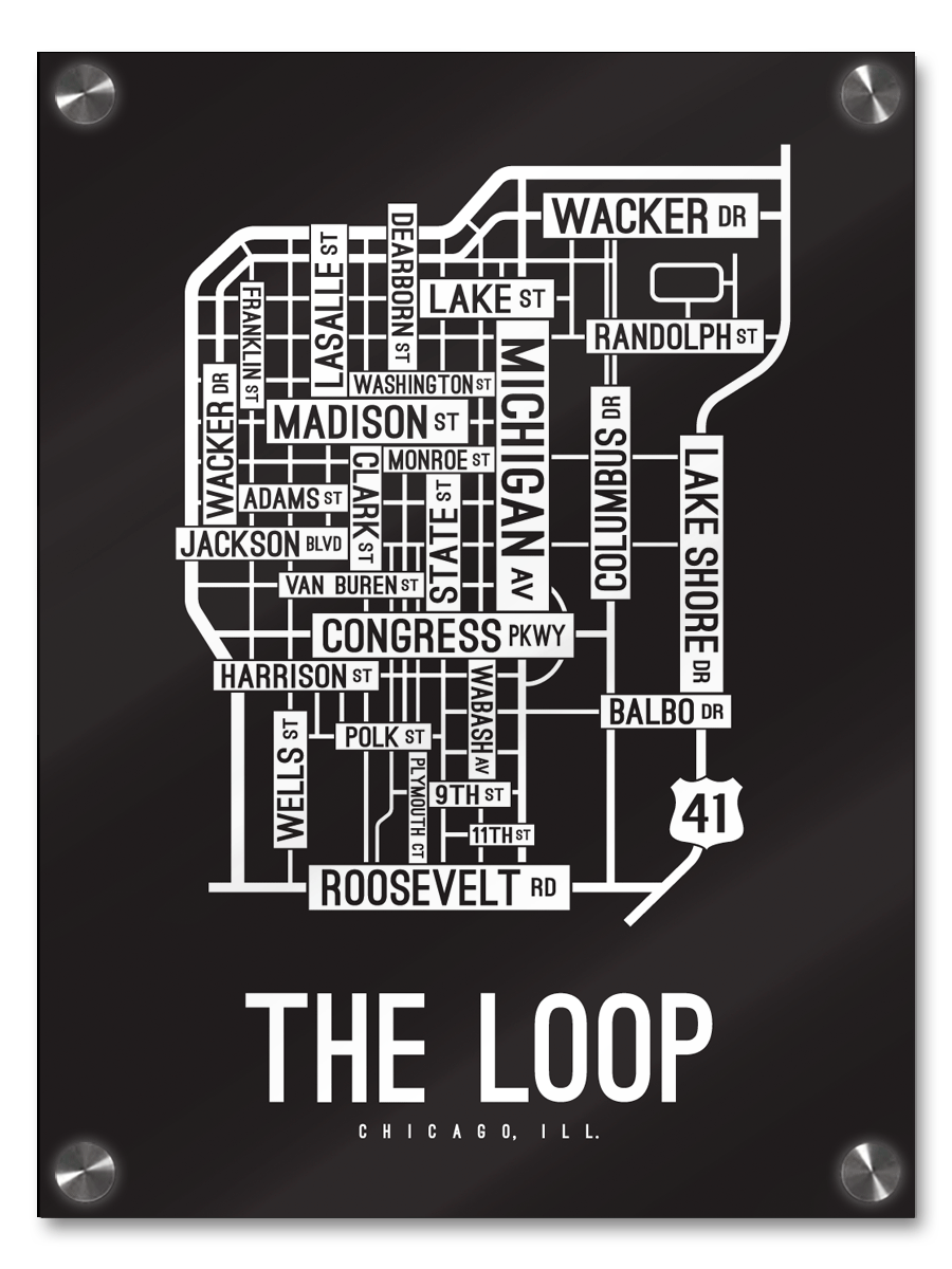 The Loop, Chicago Street Map - School Street Posters