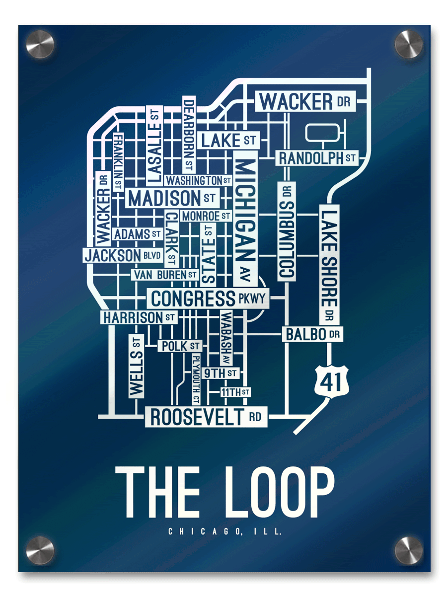 The Loop, Chicago Street Map - School Street Posters