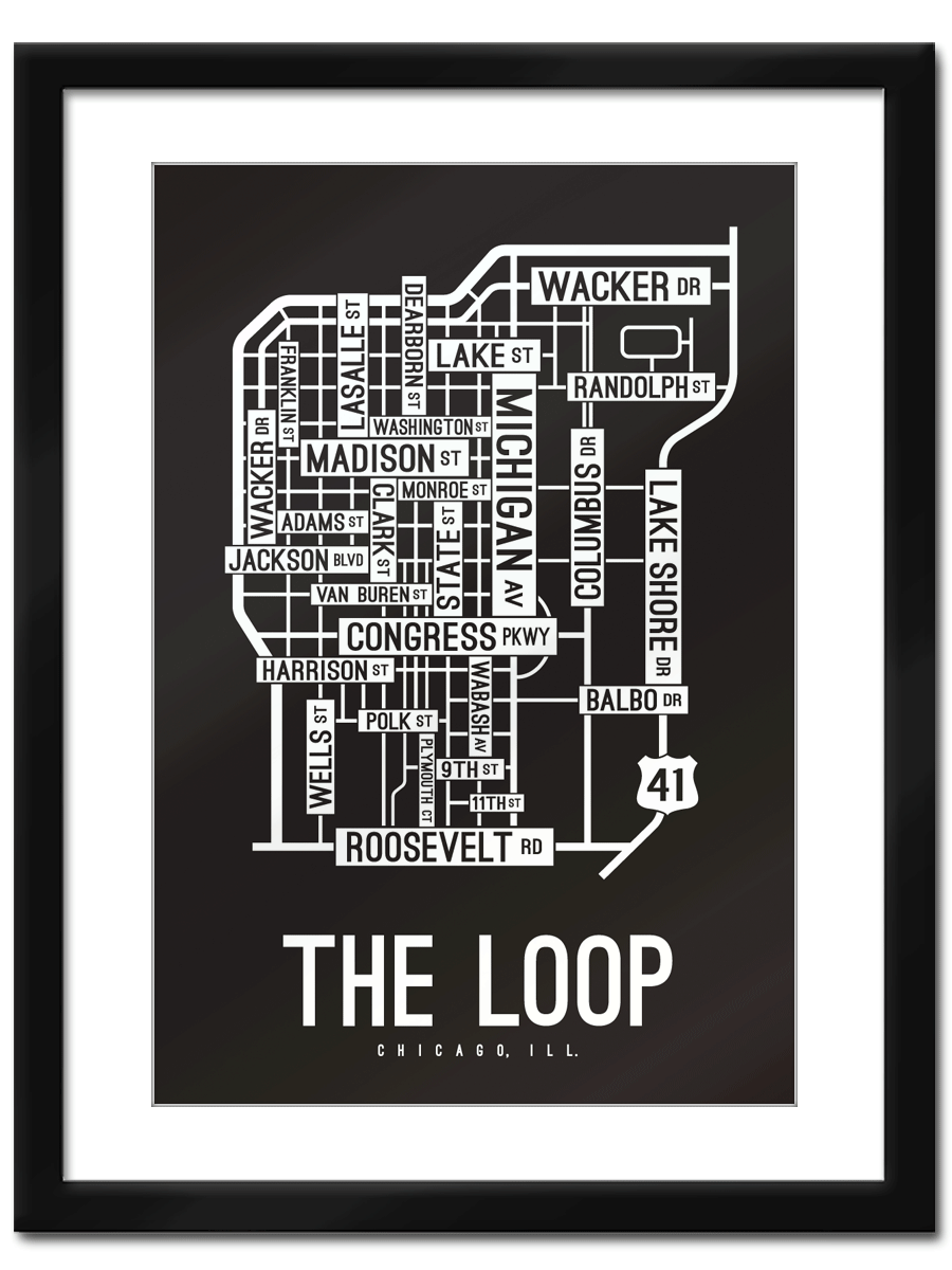 The Loop, Chicago Street Map - School Street Posters