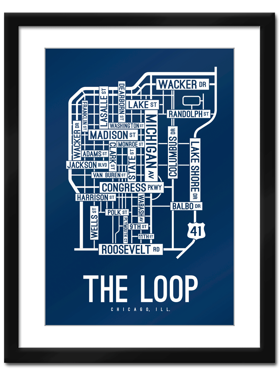 The Loop, Chicago Street Map - School Street Posters