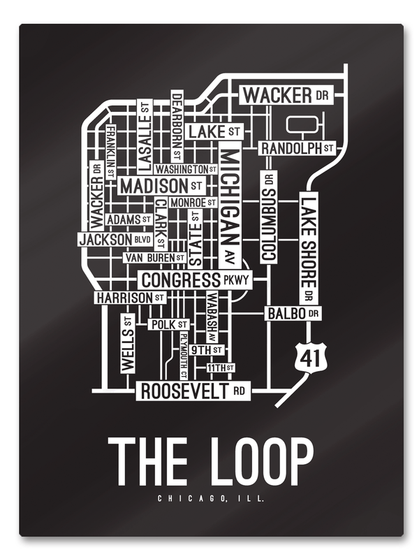 The Loop, Chicago Street Map - School Street Posters