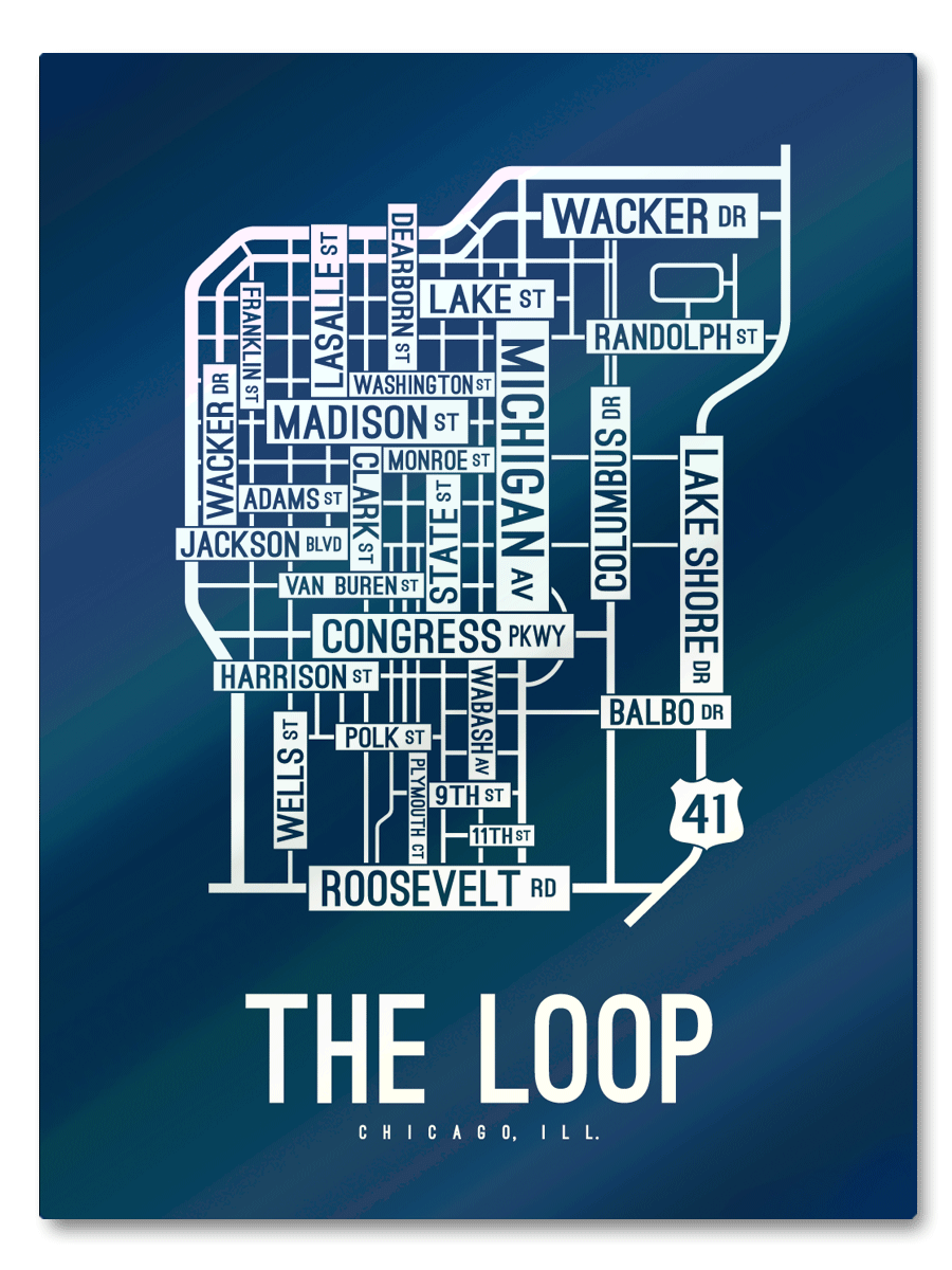 The Loop, Chicago Street Map - School Street Posters