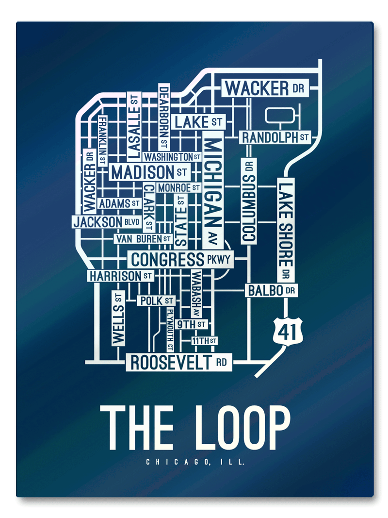 The Loop, Chicago Street Map - School Street Posters