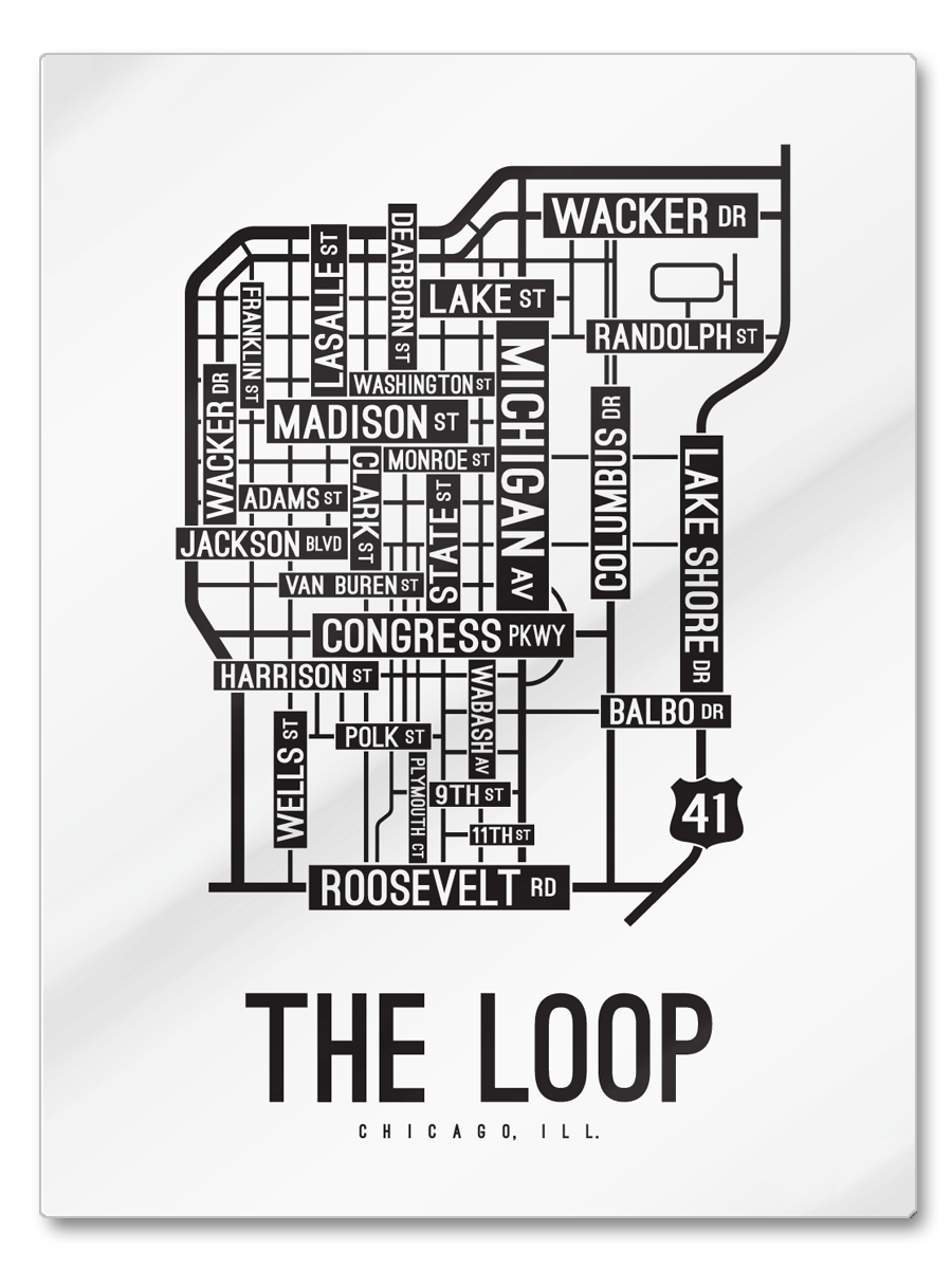 The Loop, Chicago Street Map - School Street Posters