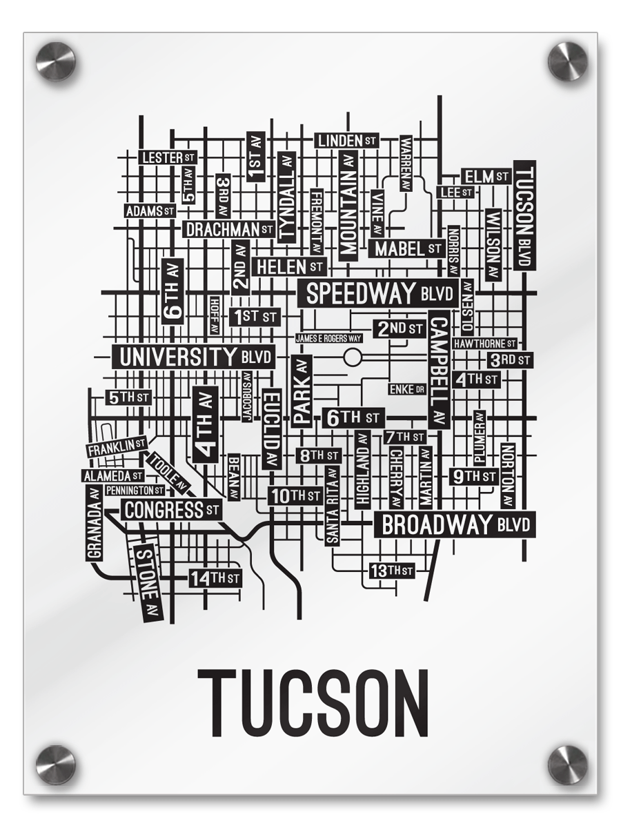 Tucson, Arizona Street Map - School Street Posters