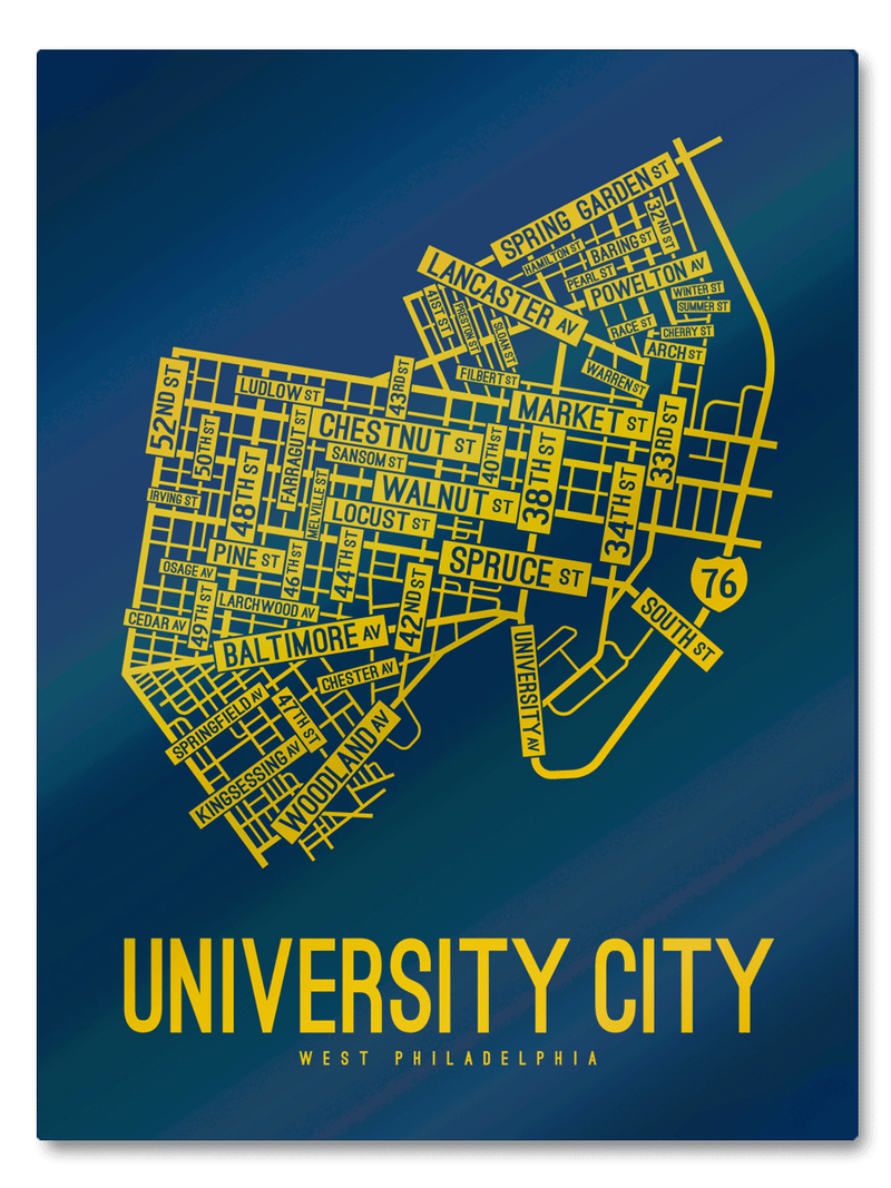 University City, Philadelphia Street Map - School Street Posters