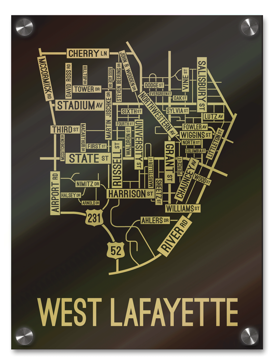 West Lafayette, Indiana Street Map - School Street Posters