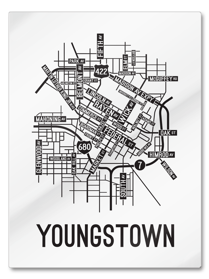 Youngstown, Ohio Street Map - School Street Posters