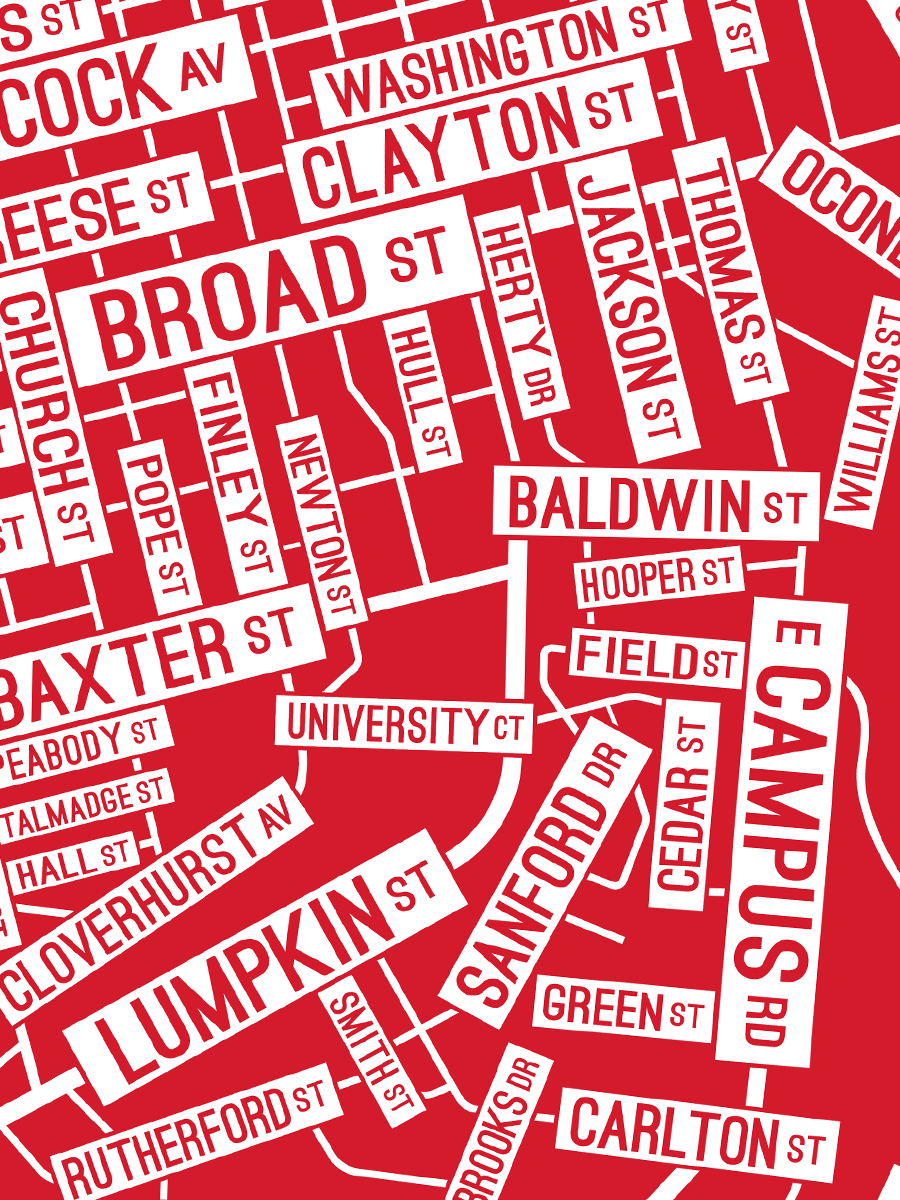 Athens, Georgia Street Map - School Street Posters