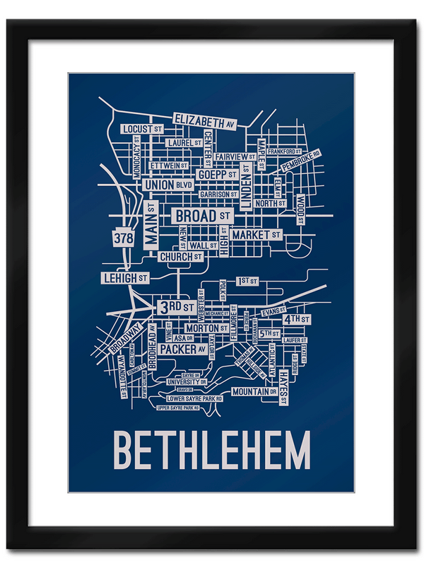 Bethlehem, Pennsylvania Street Map - School Street Posters