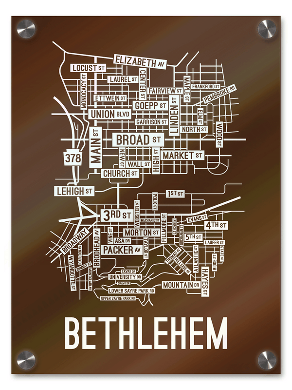 Bethlehem, Pennsylvania Street Map - School Street Posters