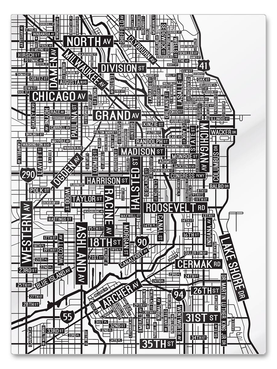 Downtown Chicago Street Map - School Street Posters