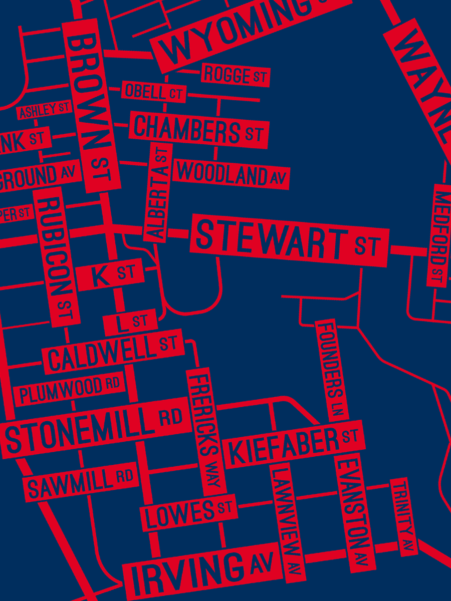 Dayton, Ohio Street Map - School Street Posters