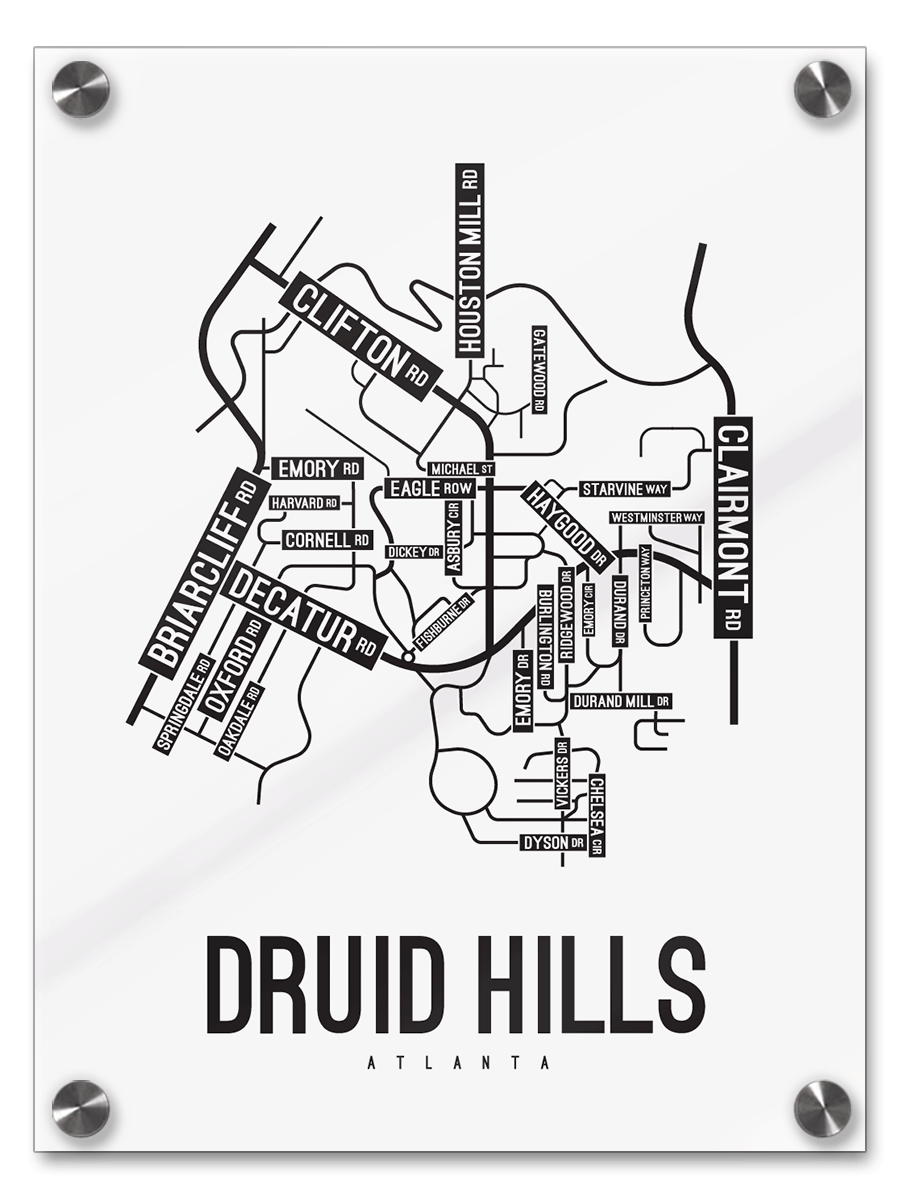 Druid Hills, Atlanta Street Map - School Street Posters