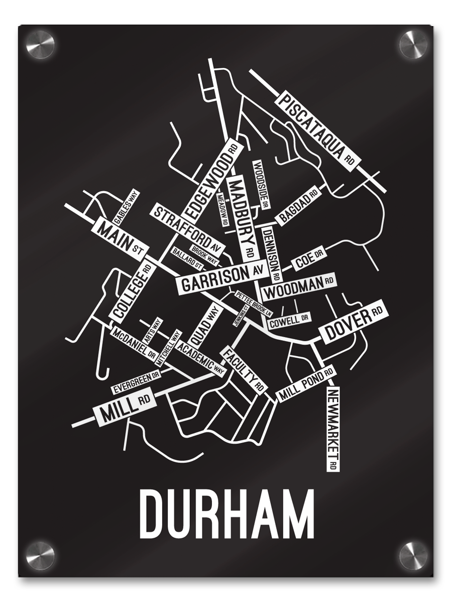 Durham, New Hampshire Street Map - School Street Posters