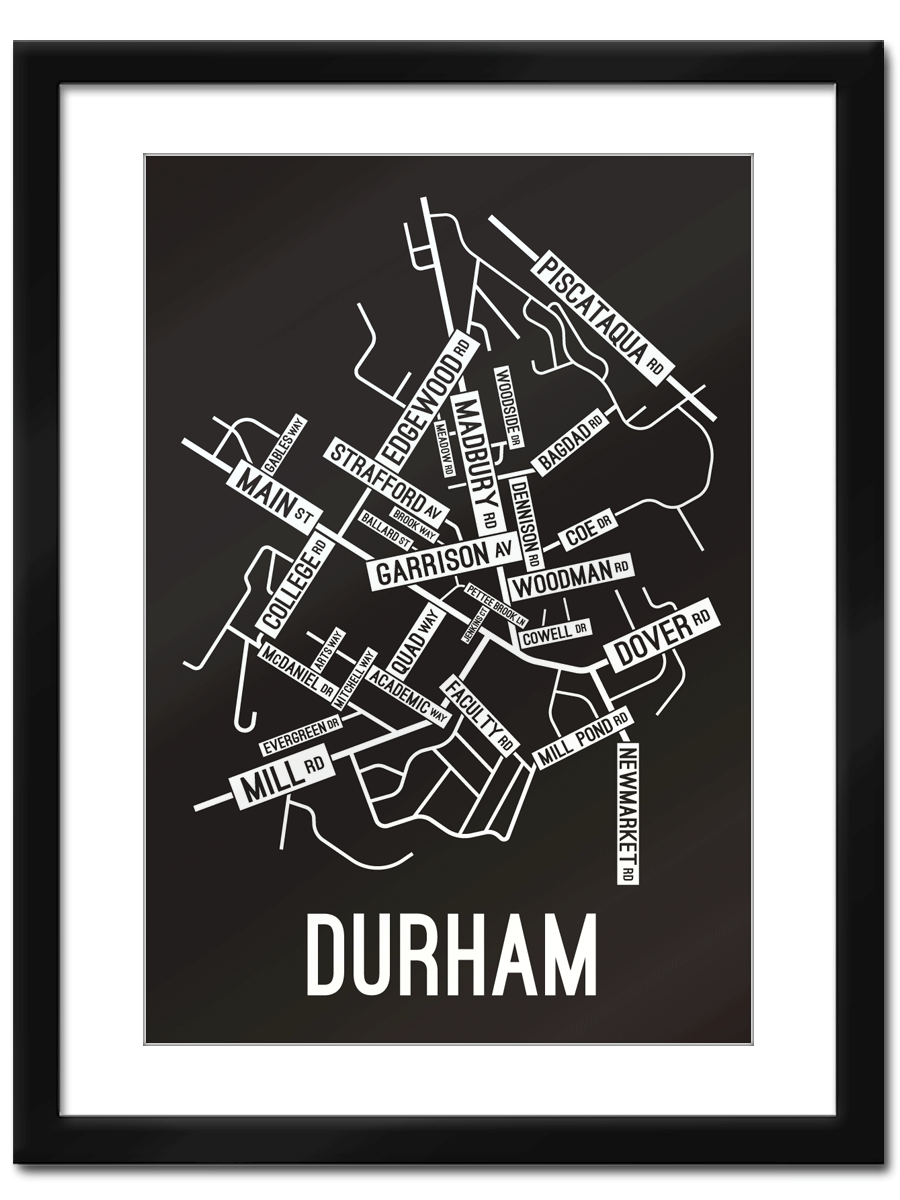 Durham, New Hampshire Street Map - School Street Posters