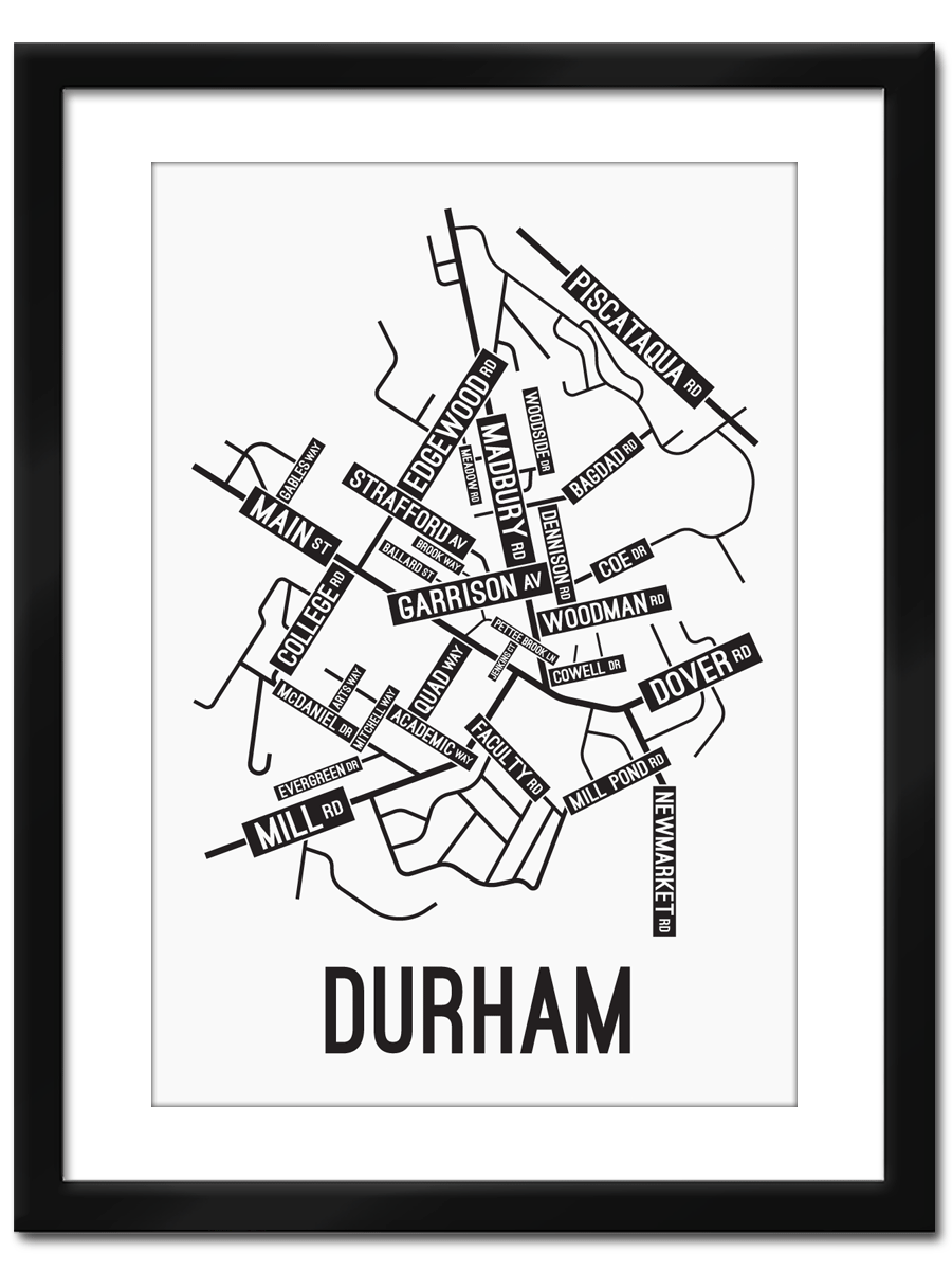 Durham, New Hampshire Street Map - School Street Posters