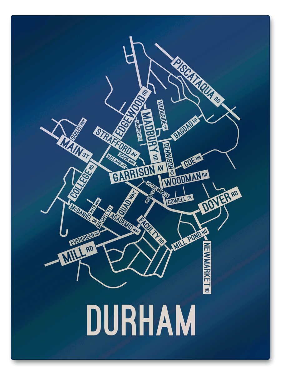 Durham, New Hampshire Street Map - School Street Posters