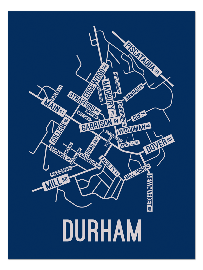 Durham, New Hampshire Street Map - School Street Posters