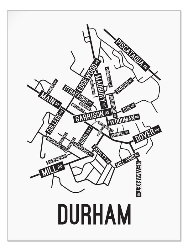 Durham, New Hampshire Street Map - School Street Posters
