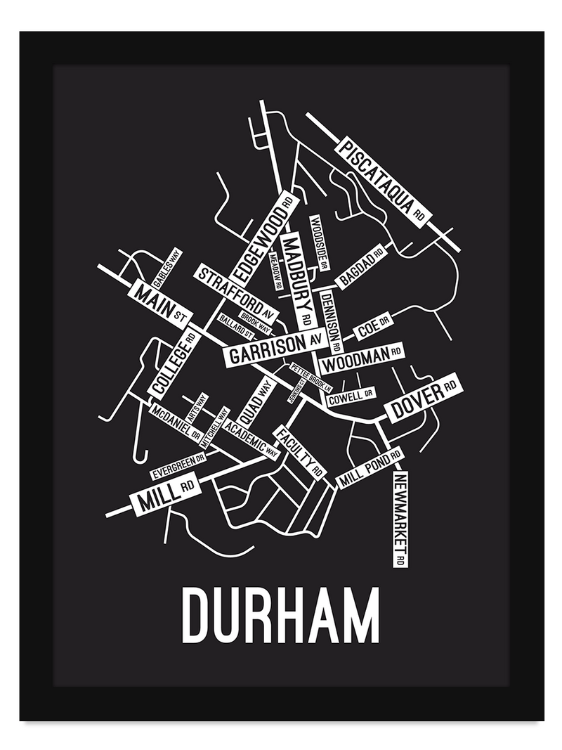 Durham, New Hampshire Street Map Poster - School Street Posters