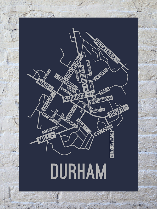 Durham, New Hampshire Street Map Poster - School Street Posters