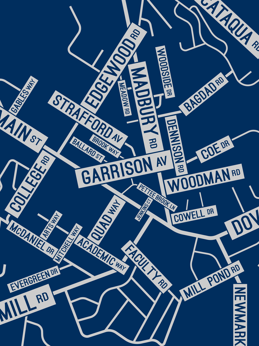 Durham, New Hampshire Street Map - School Street Posters