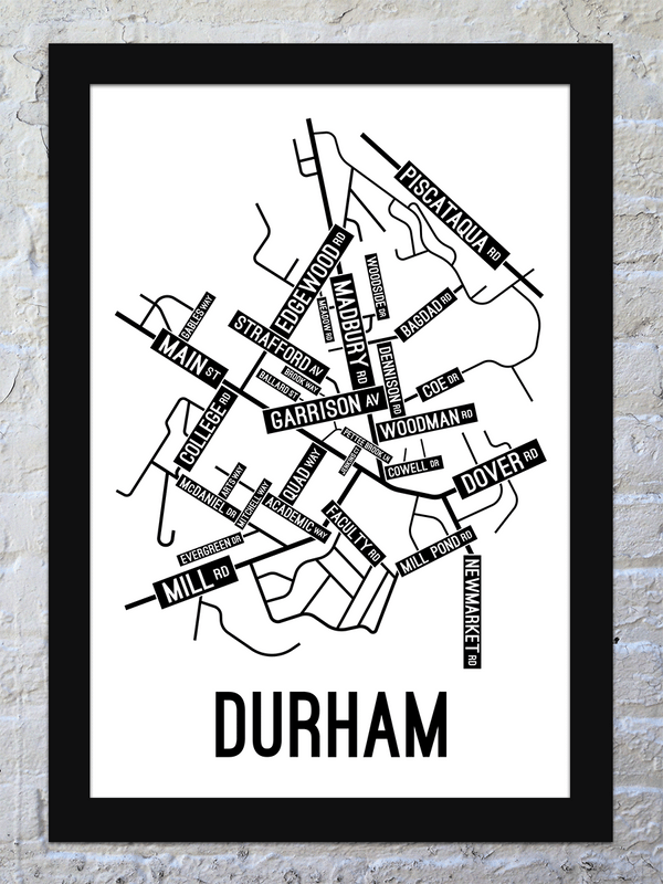 Durham, New Hampshire Street Map Poster - School Street Posters
