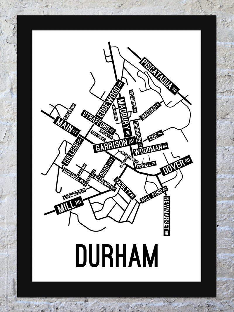 Durham, New Hampshire Street Map Poster - School Street Posters