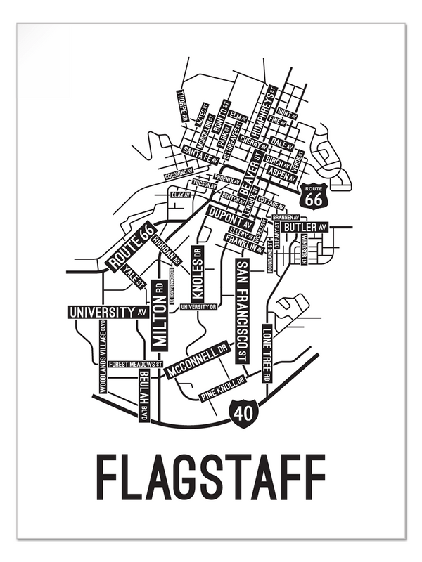 Flagstaff, Arizona Street Map - School Street Posters