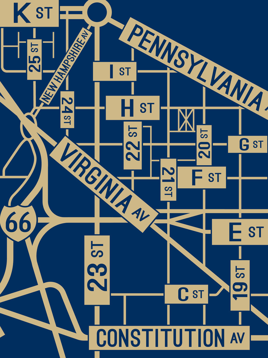 Foggy Bottom, Washington D.C. Street Map - School Street Posters