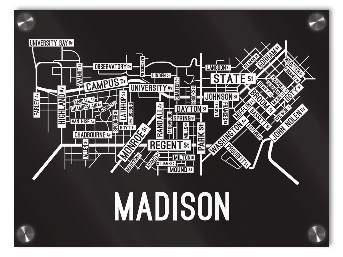 Madison, Wisconsin Street Map - School Street Posters