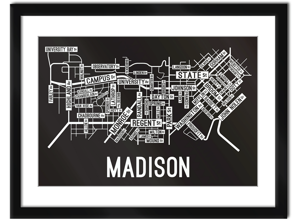 Madison, Wisconsin Street Map - School Street Posters