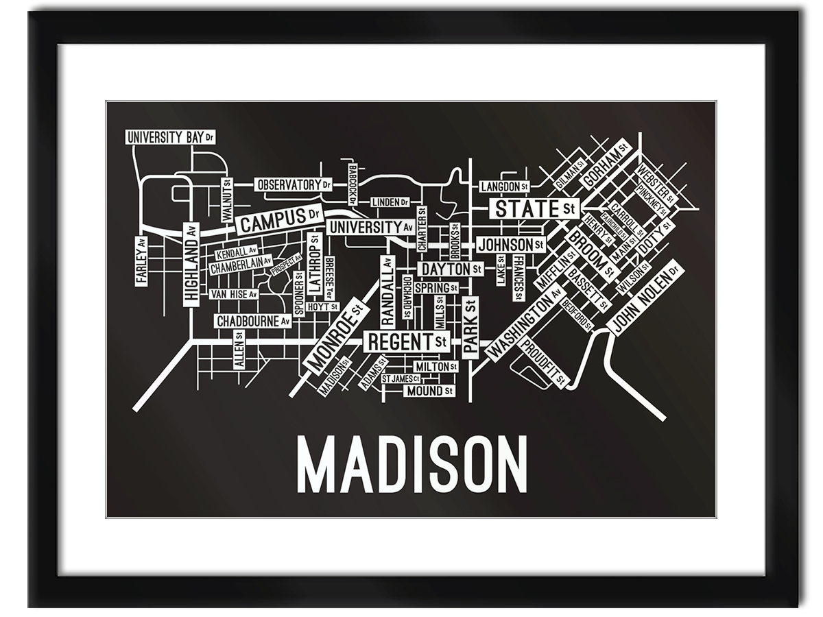 Madison, Wisconsin Street Map - School Street Posters