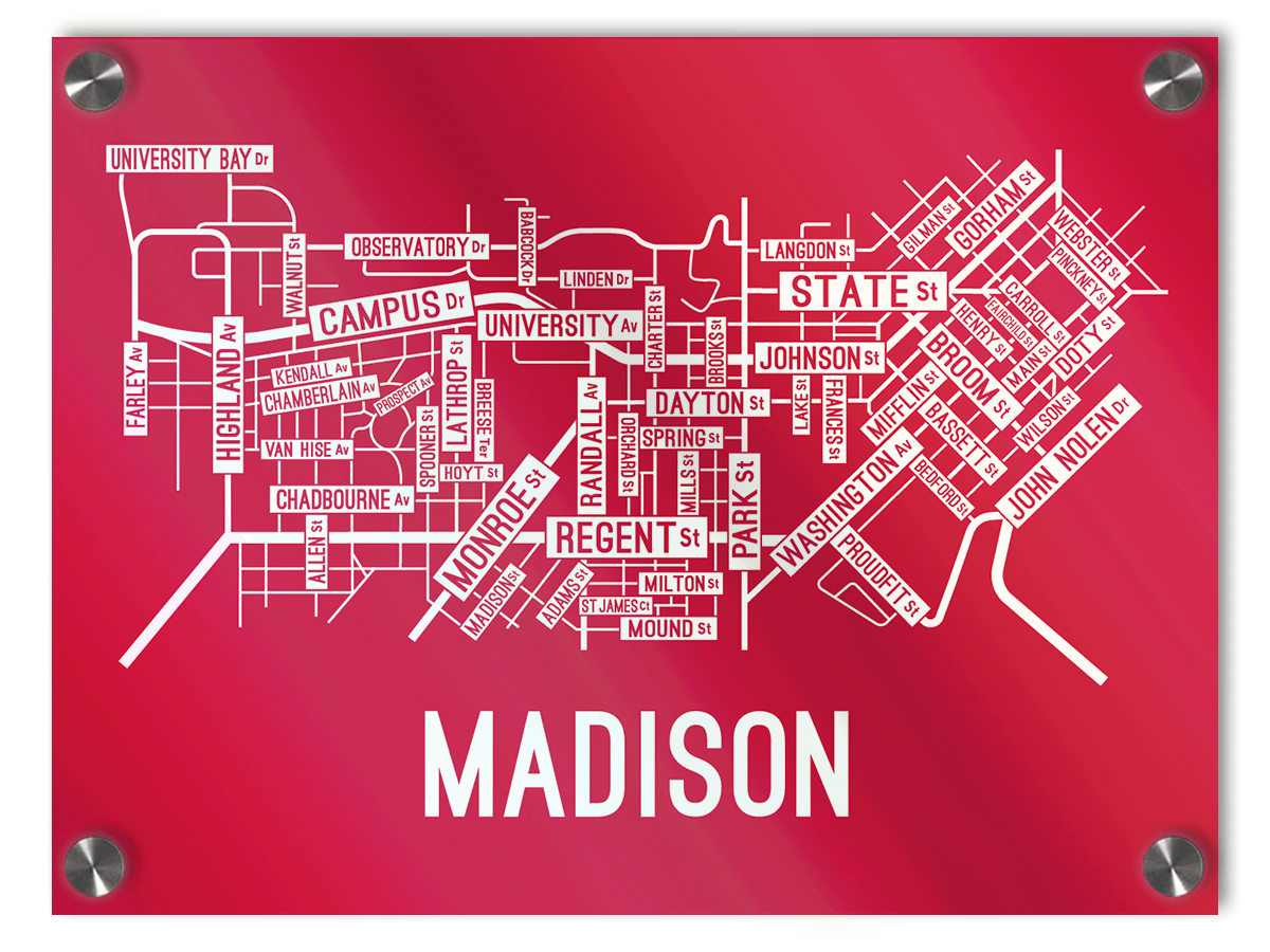 Madison, Wisconsin Street Map - School Street Posters