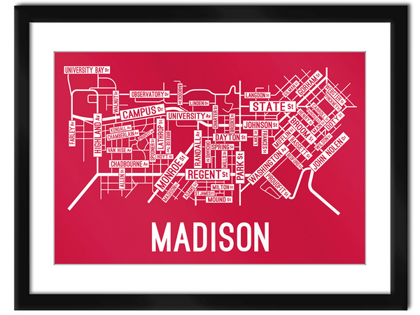 Madison, Wisconsin Street Map - School Street Posters