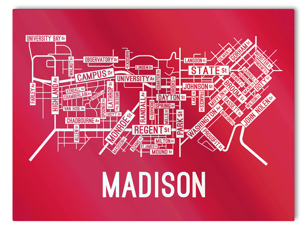 Madison, Wisconsin Street Map - School Street Posters