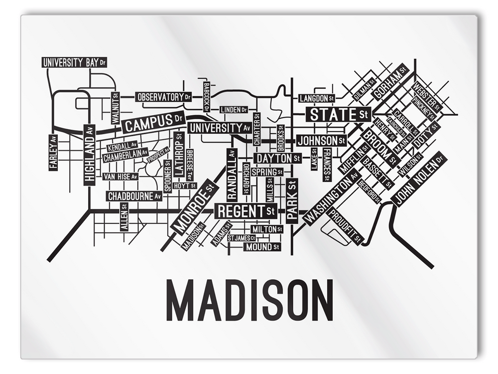 Madison, Wisconsin Street Map - School Street Posters