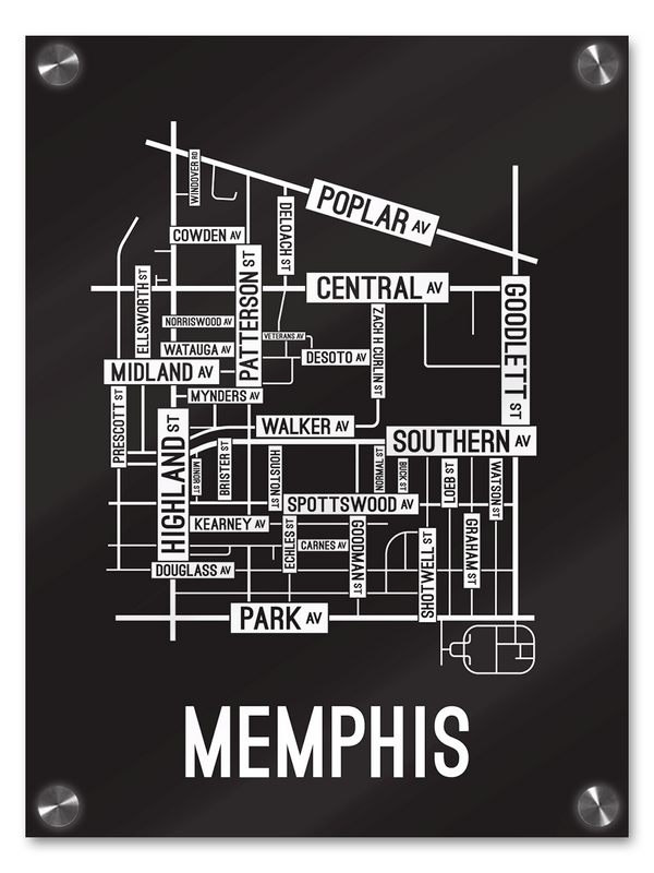 Memphis, Tennessee Street Map - School Street Posters