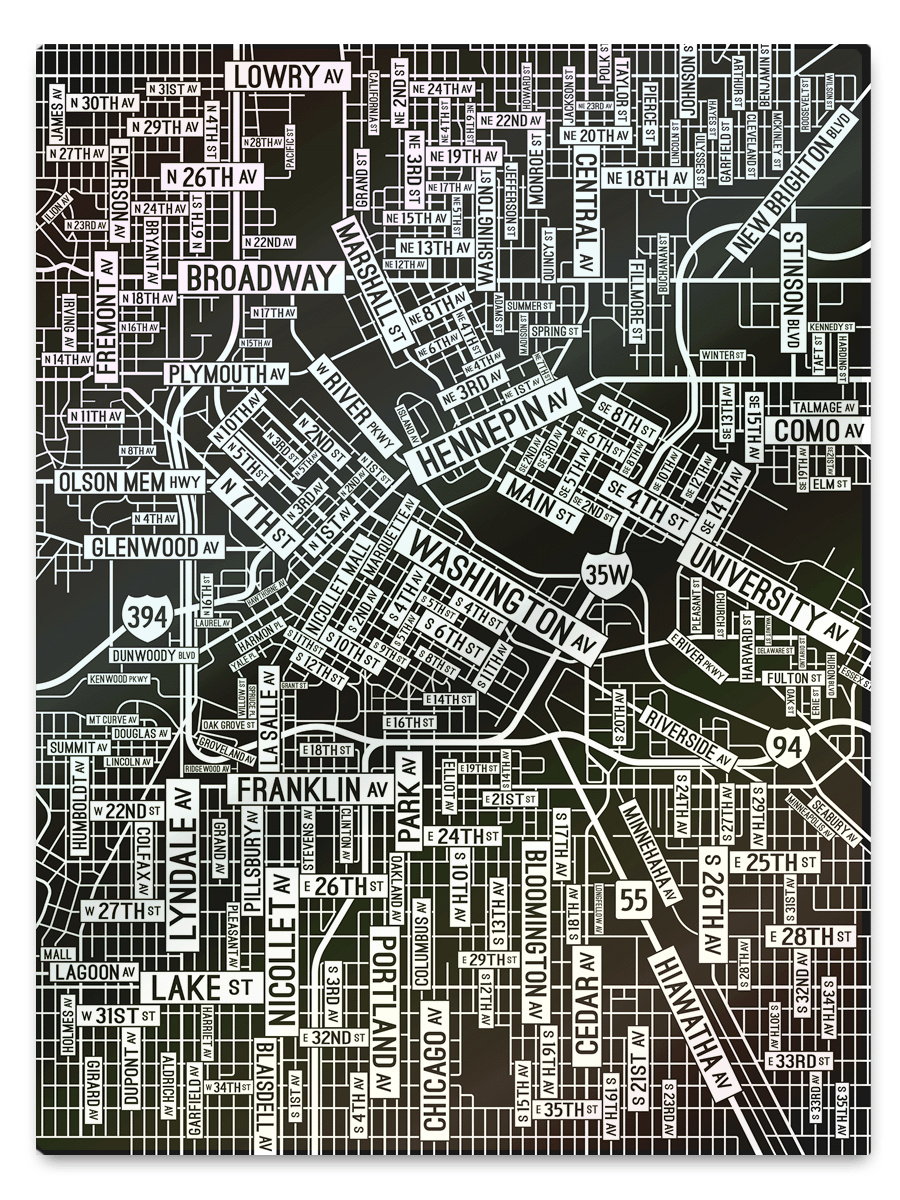 North Minneapolis Street Map Third Ward, Minneapolis, Minnesota,