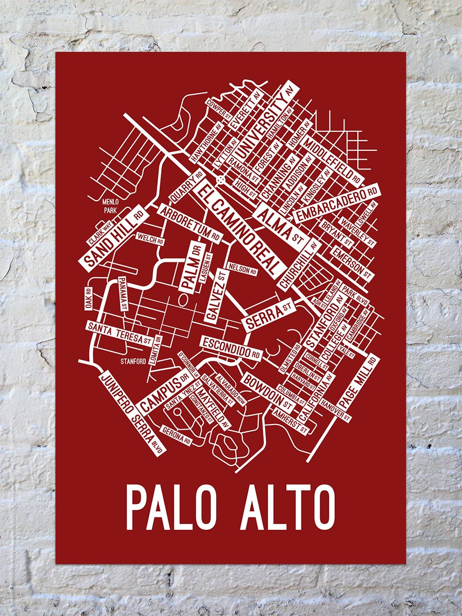 Palo Alto California School Street Posters
