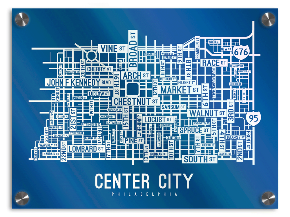 Center City, Philadelphia Street Map - School Street Posters